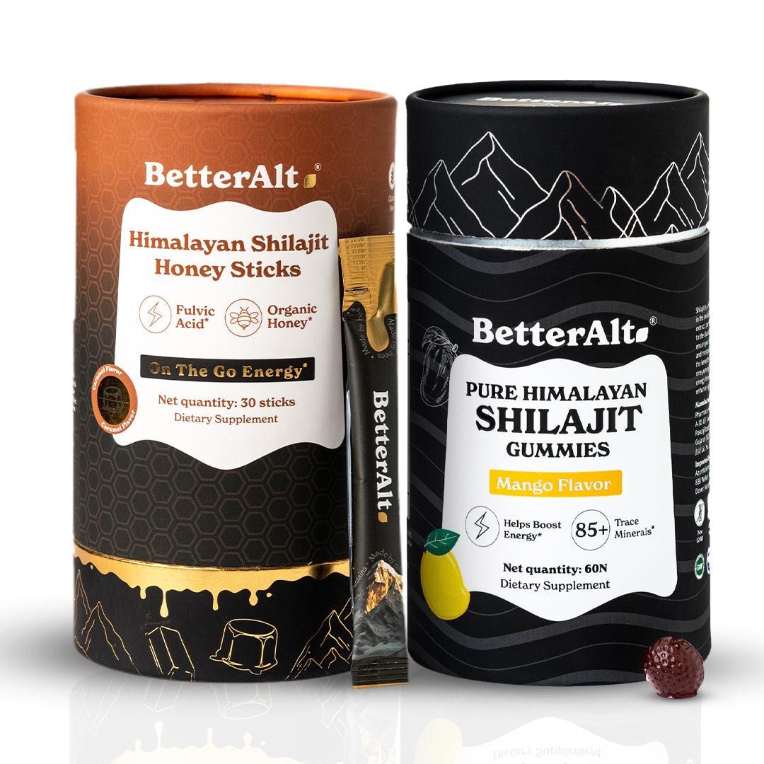 BetterAlt's Peak Power Duo| Shilajit Gummies + Shilajit Honey Sticks